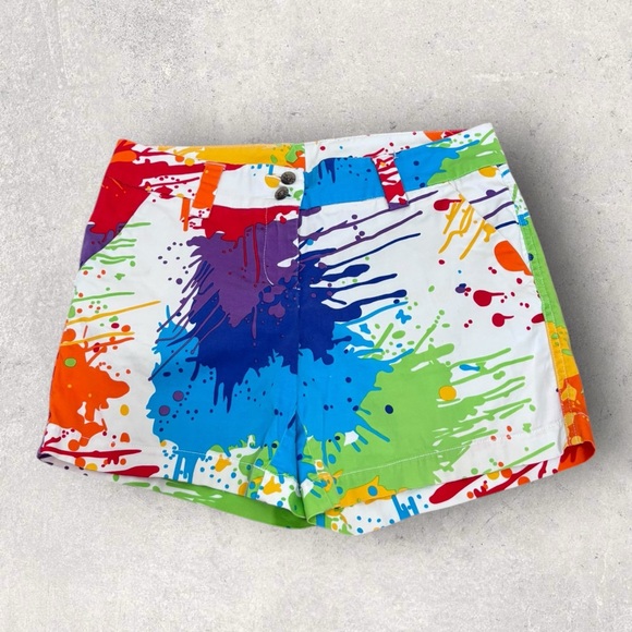 Loudmouth | Shorts | Loudmouth Ladies Paint Splatter Gold Chino Shorts ...
